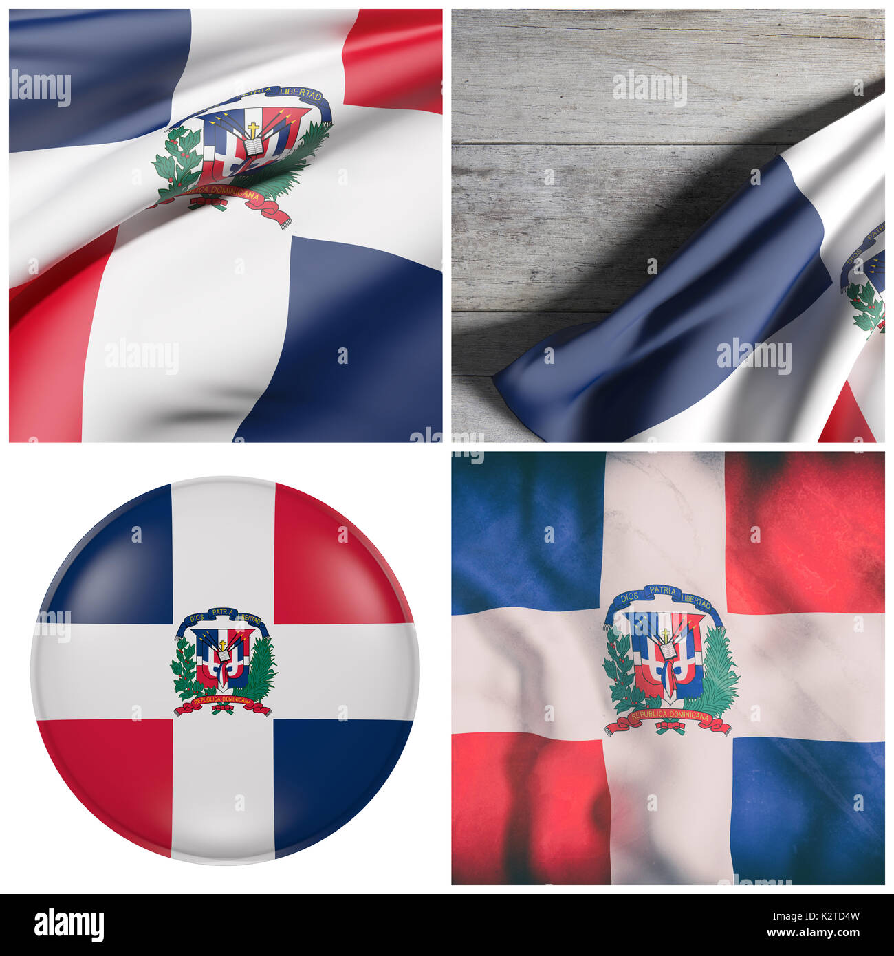 Dominican flags waving hi-res stock photography and images - Alamy
