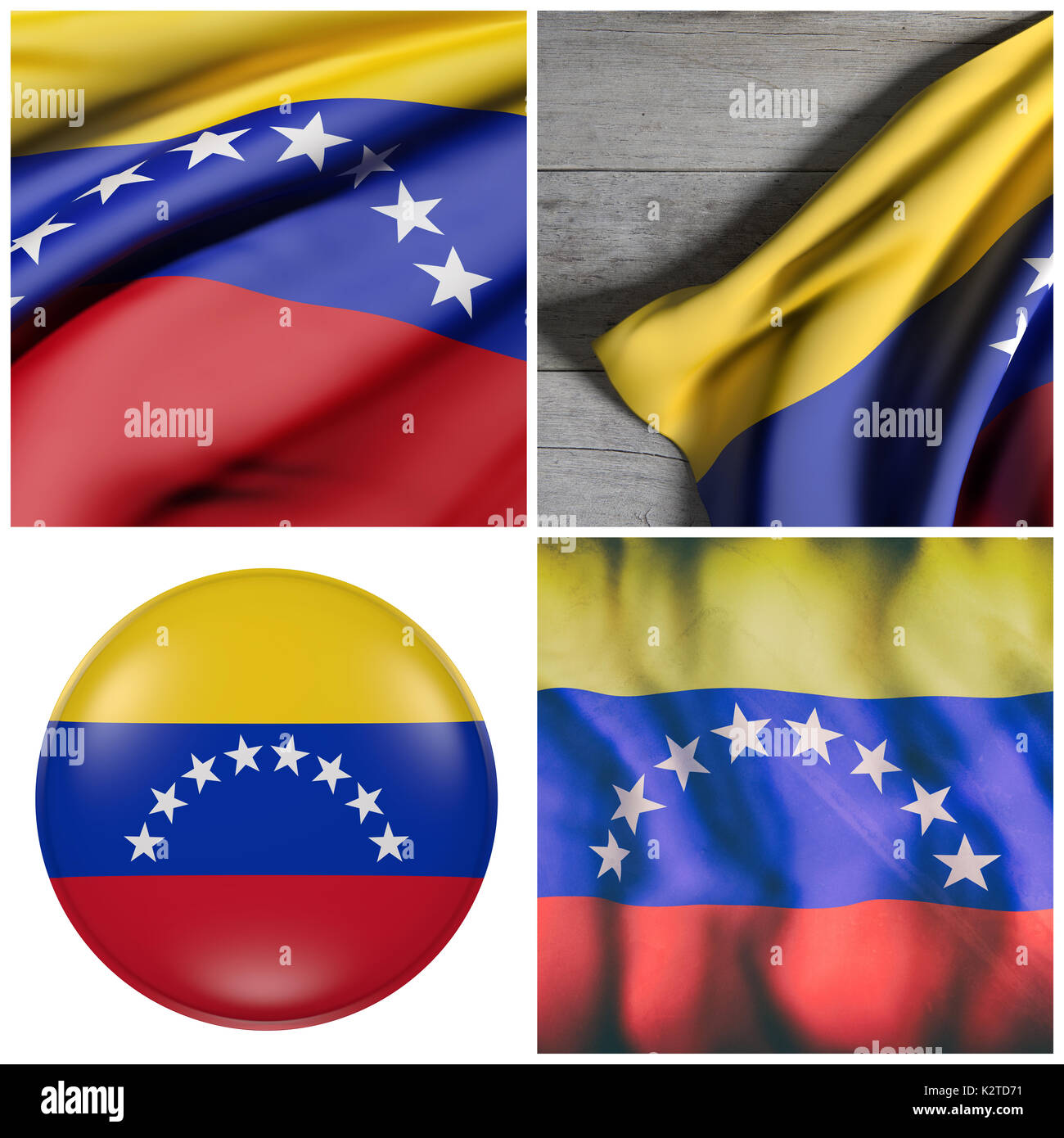 Composition of 3d rendering Venezuela flags waving Stock Photo - Alamy