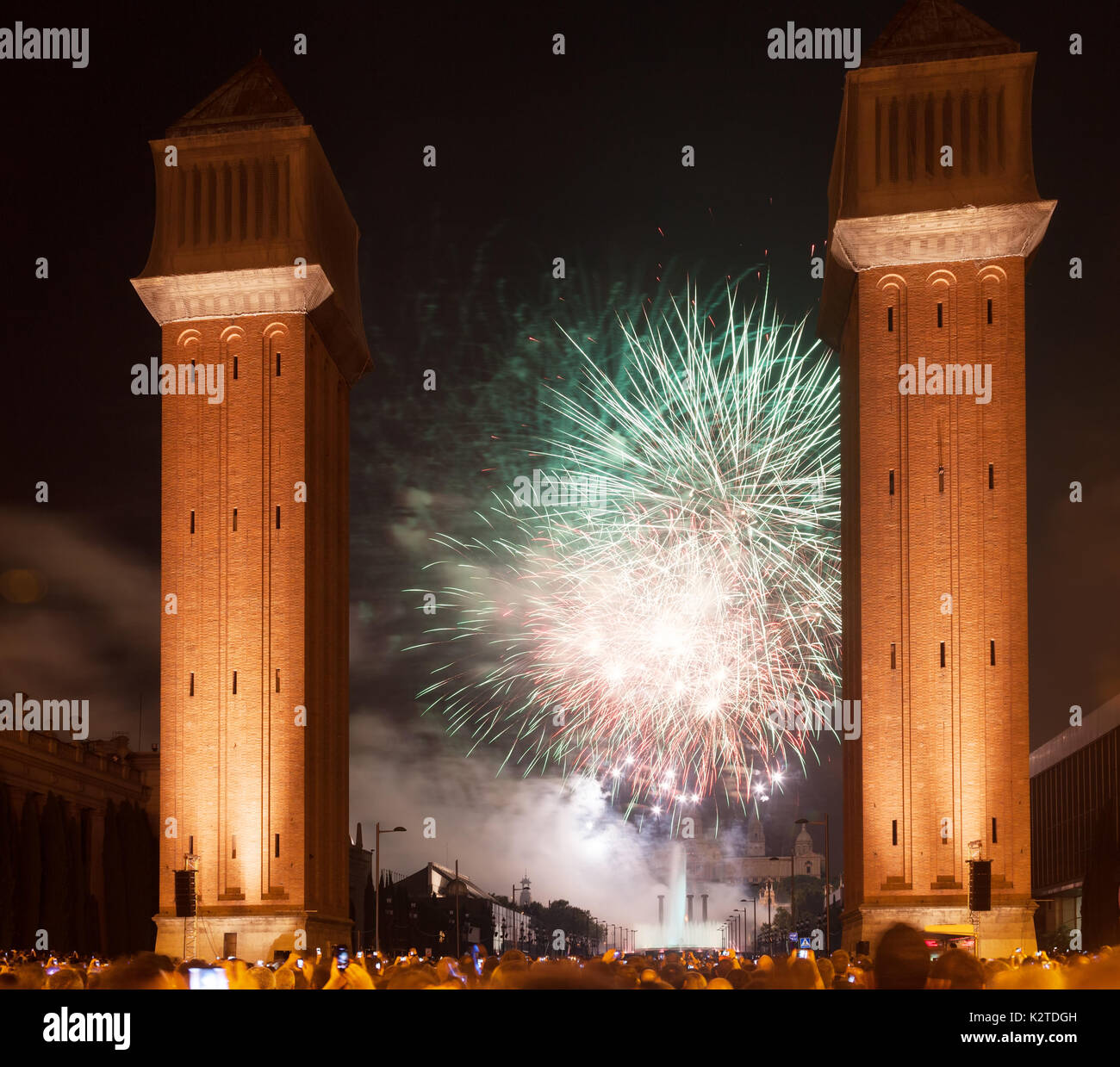 Fireworks in La Merce Festival at Barcelona. Catalonia Stock Photo - Alamy