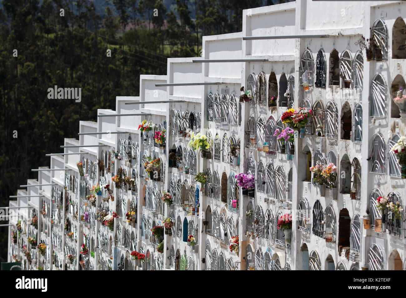 May 16, 2017 Tulcan, Ecuador: wall casette style tombs in the famous ...