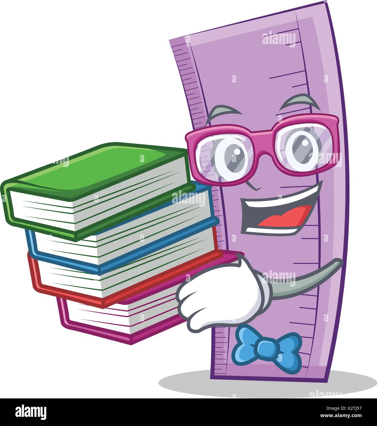 Student with book ruler character cartoon style Stock Vector Image ...