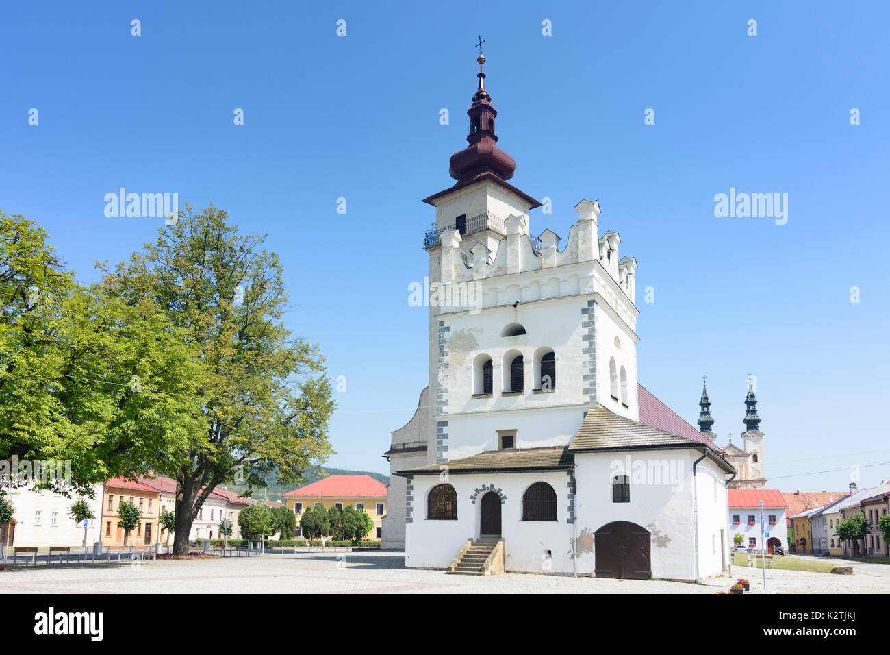 church and belfry, Spisska Bela (Zipser Bela), Slovakia Stock Photo - Alamy