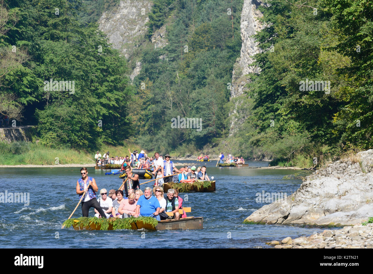 Dunajec River Gorge, wooden raft, rafts, boat, Pieniny National Park ...