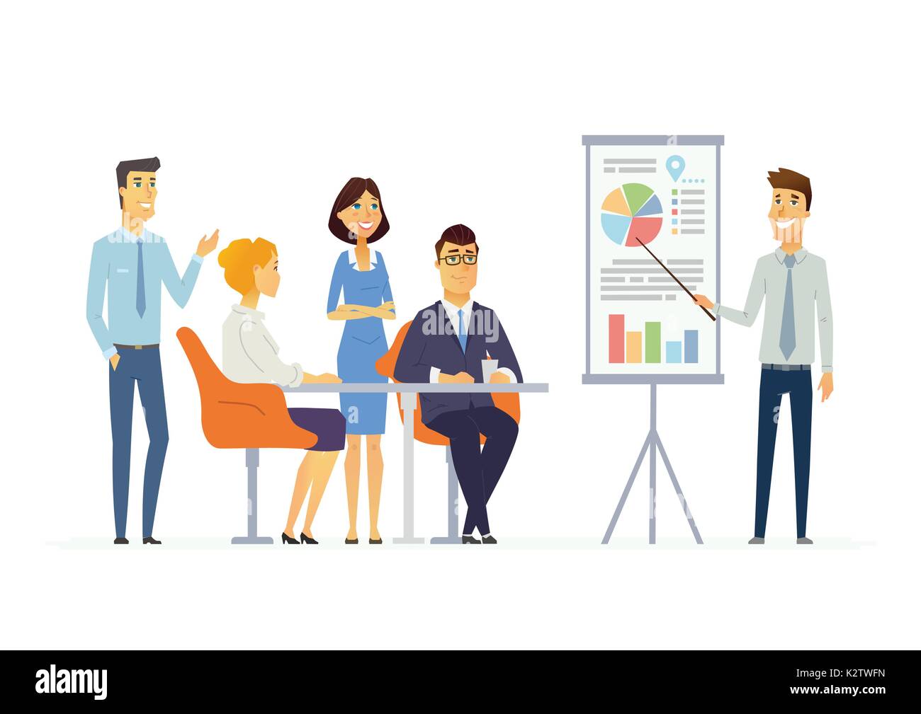Business Meeting - modern vector cartoon characters illustration Stock ...
