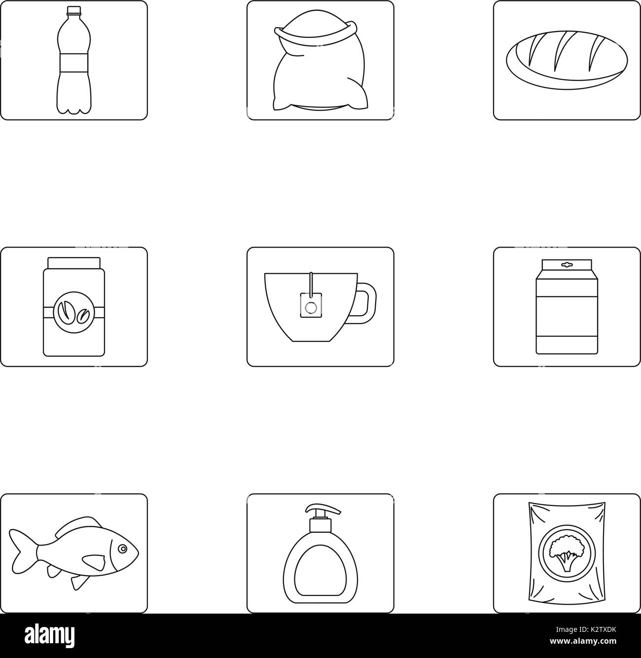 Eating icons set, outline style Stock Vector Image & Art - Alamy