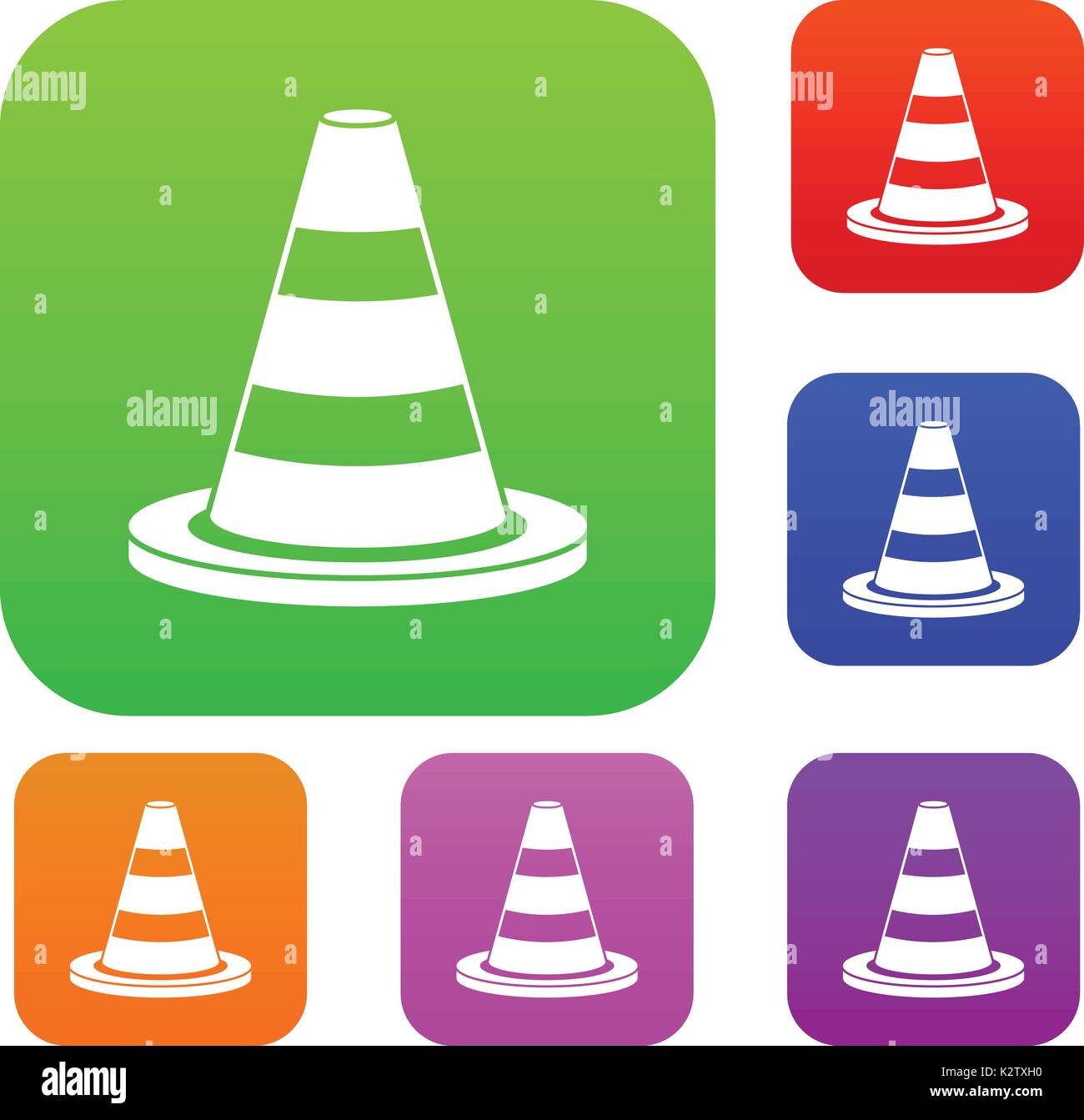 Red and white traffic bollard Stock Vector Images - Alamy