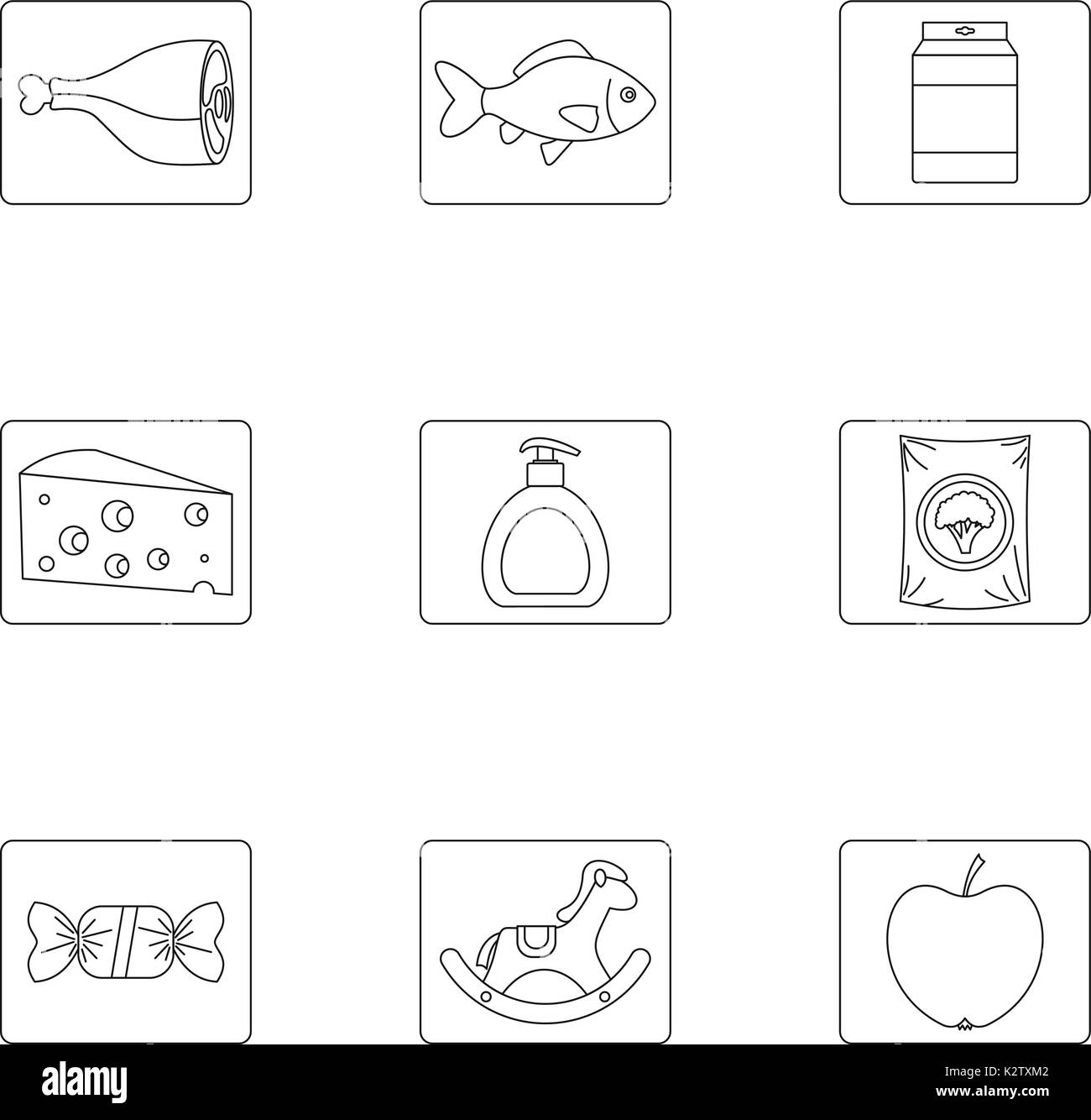 Meal icons set, outline style Stock Vector Image & Art - Alamy