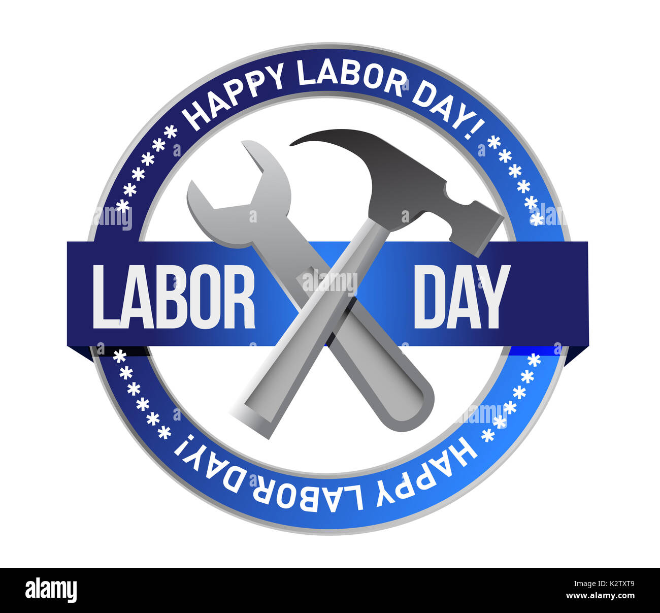 Labor day stamp seal and tools illustration design graphic Stock Photo ...