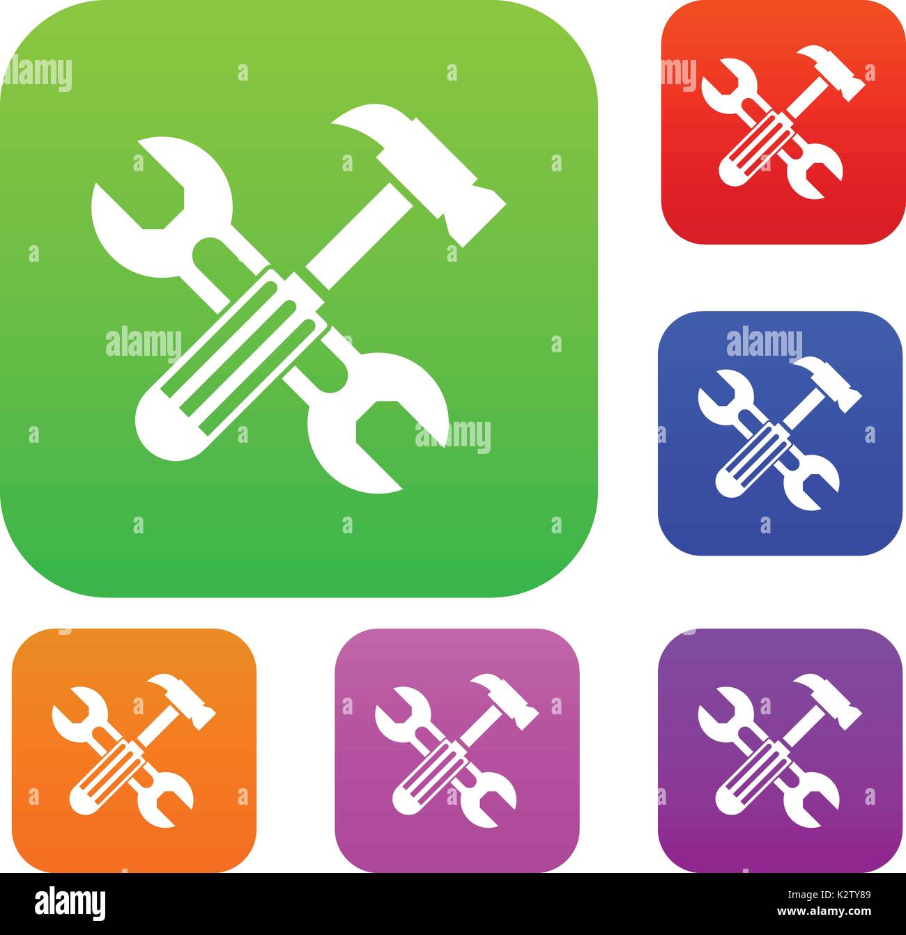 Hammer and screw wrench set collection Stock Vector Image & Art - Alamy