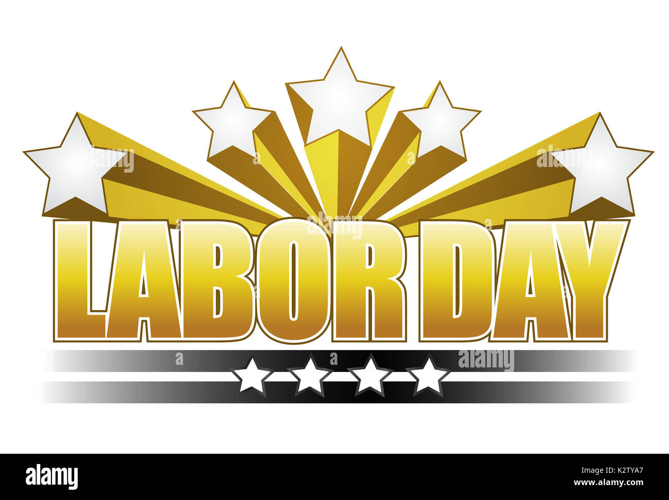 labor day yellow sign with stars illustration over a white background ...