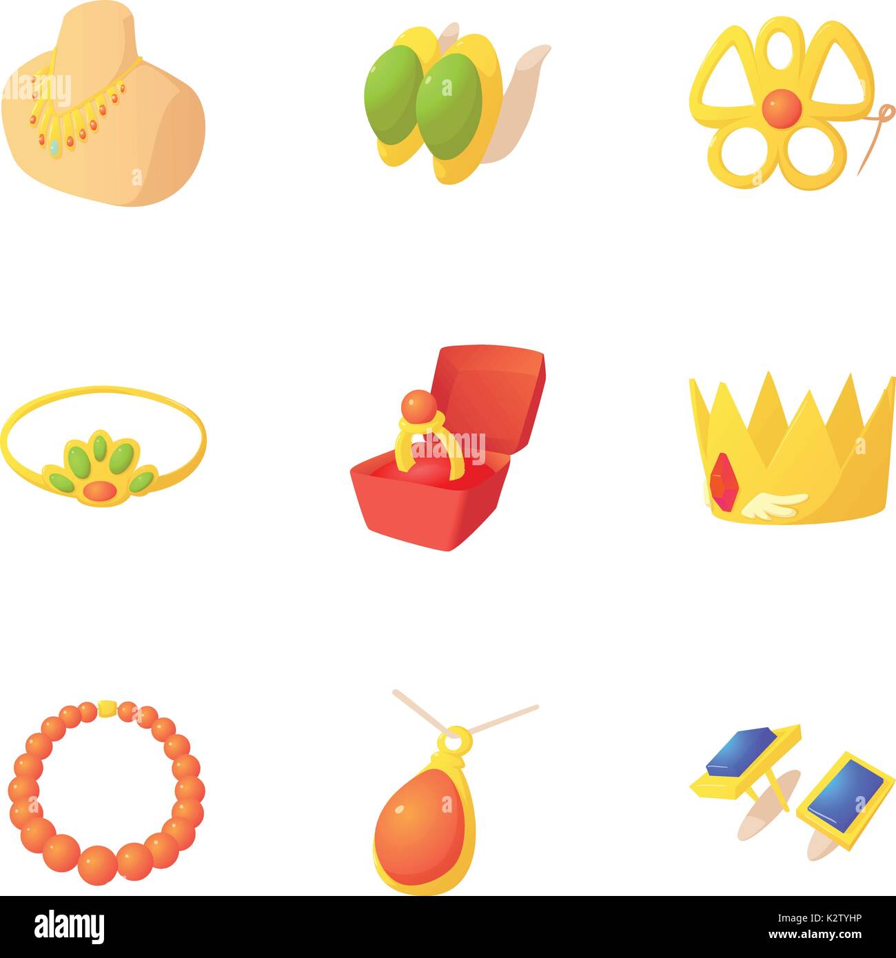 Jewelry icons set, cartoon style Stock Vector Image & Art - Alamy