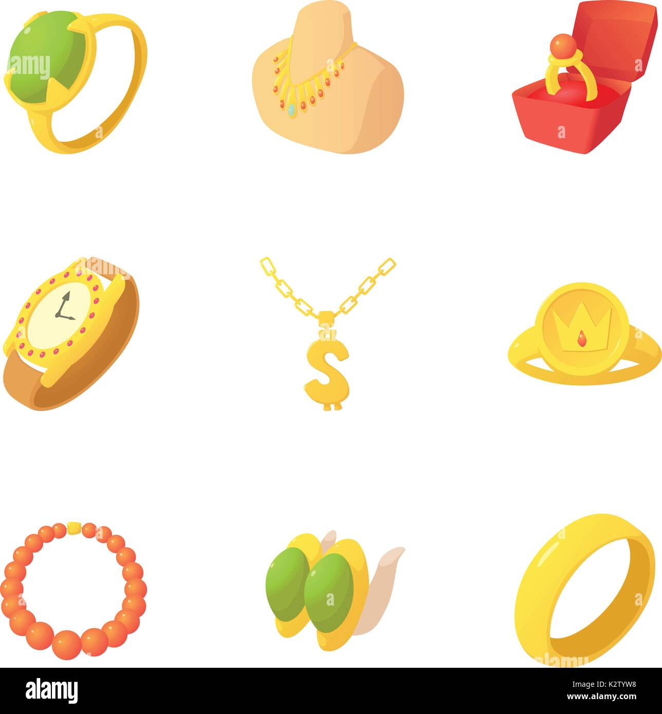 Jewelry store icons set, cartoon style Stock Vector Image & Art - Alamy