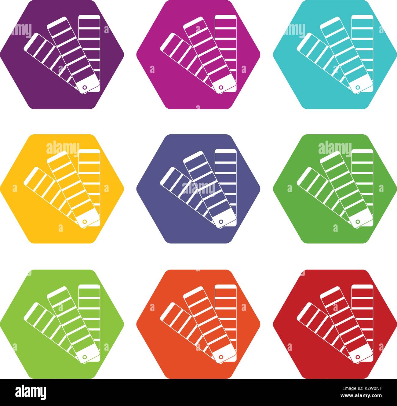 Paint color selection booklet icon set color hexahedron Stock Vector ...