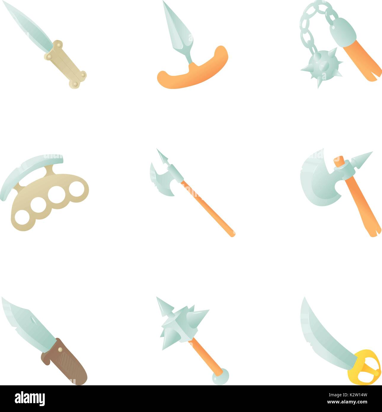 Steel arms icons set, cartoon style Stock Vector Image & Art - Alamy
