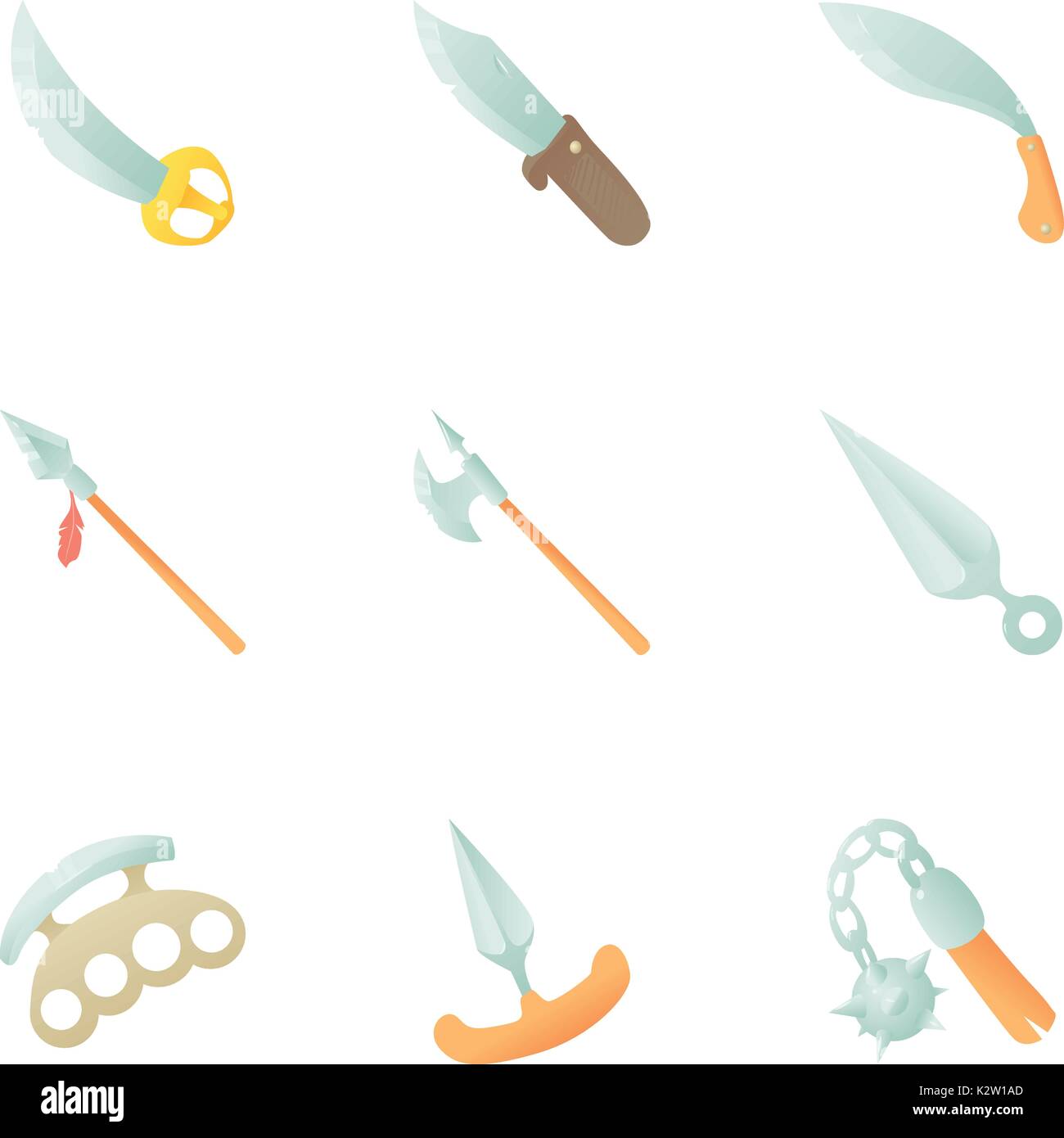 Sharp weapons icons set, cartoon style Stock Vector Image & Art - Alamy