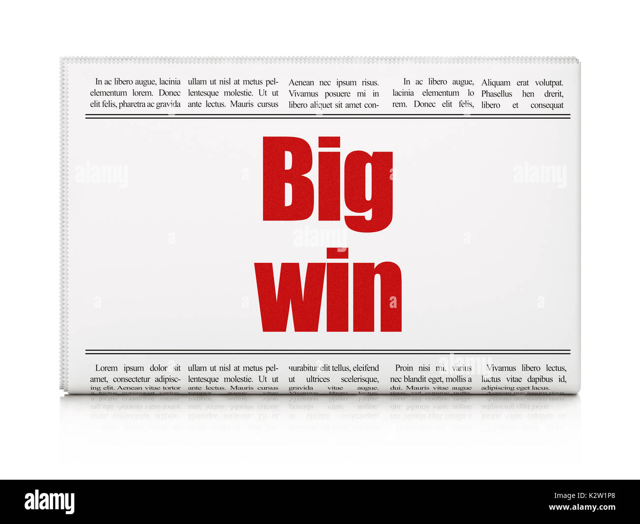 Business concept: newspaper headline Big Win Stock Photo - Alamy