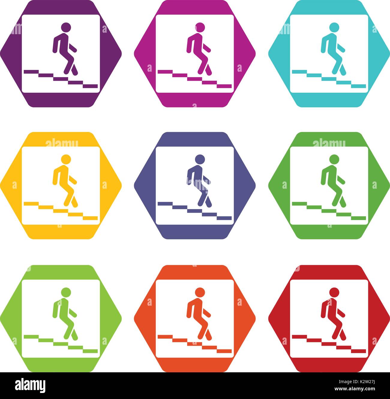 Underpass road sign icon set color hexahedron Stock Vector Image & Art ...