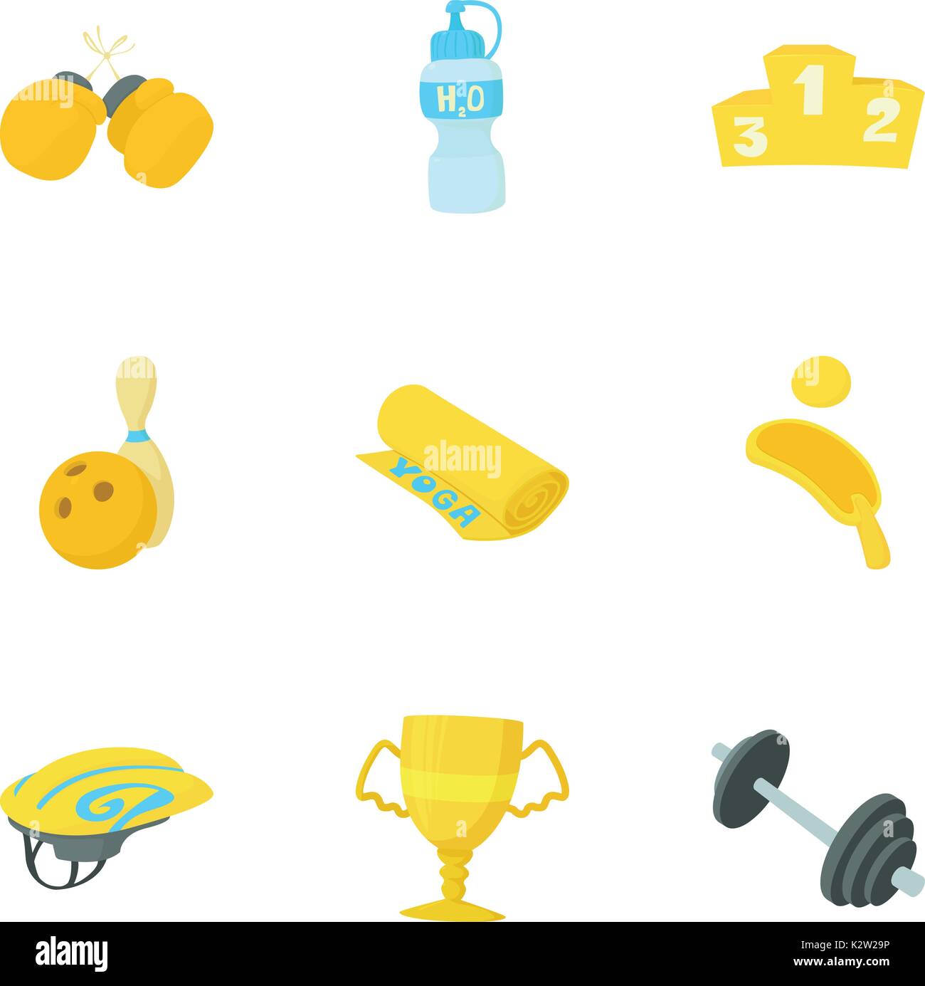 Gym icons set, cartoon style Stock Vector Image & Art - Alamy