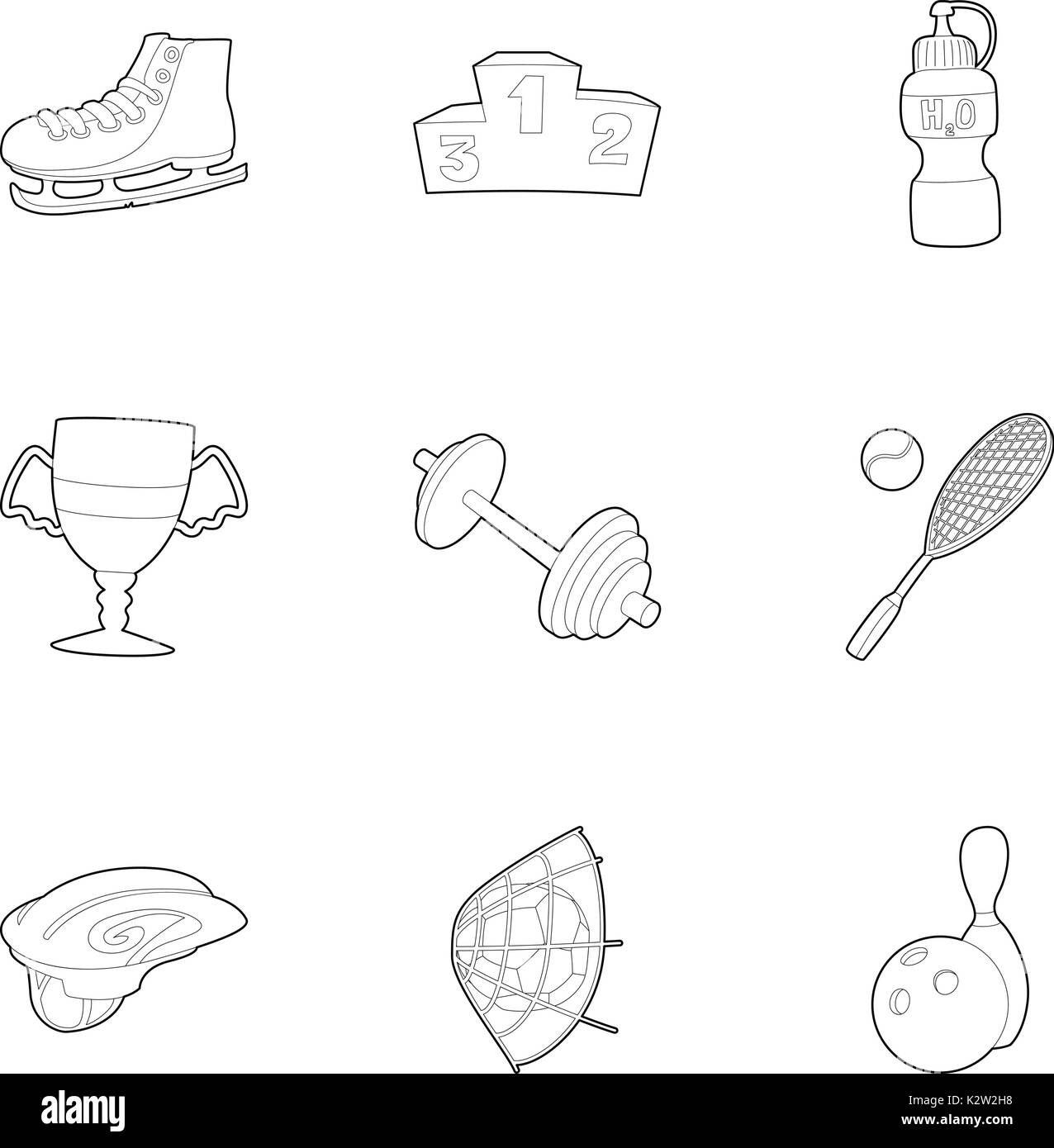 Sport icons set, outline style Stock Vector Image & Art - Alamy