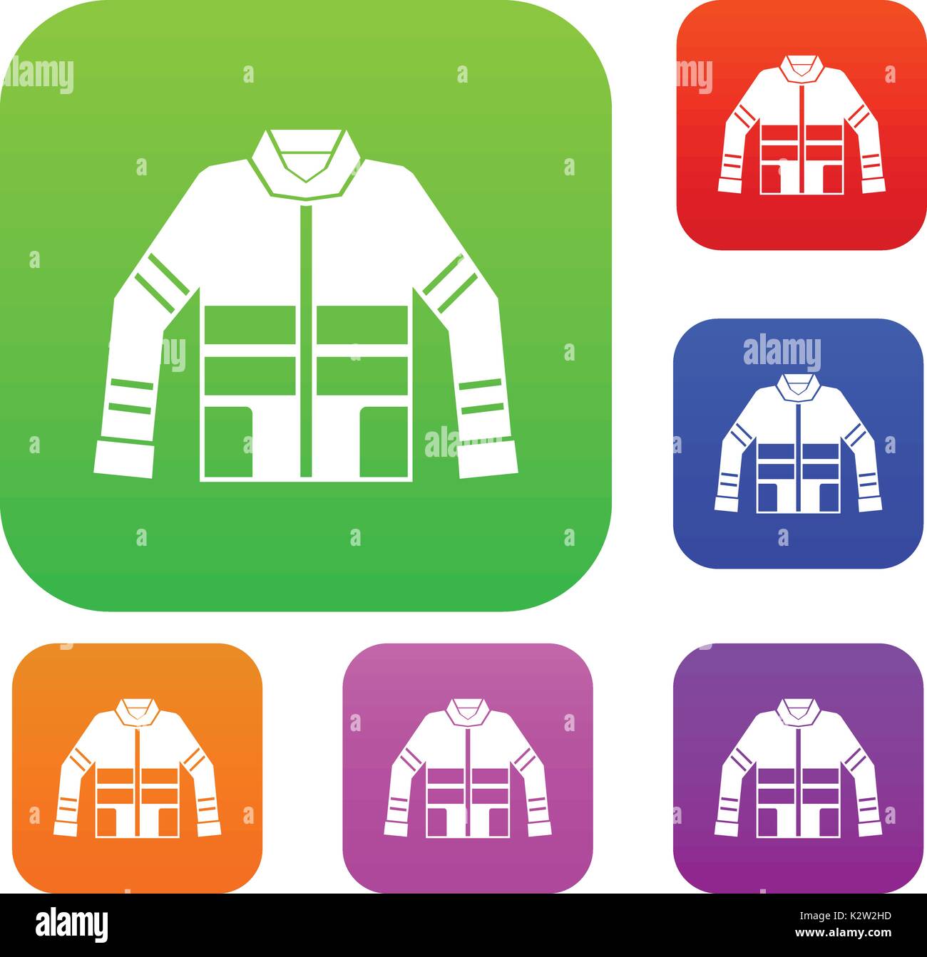 Firefighter jacket set collection Stock Vector Image & Art - Alamy