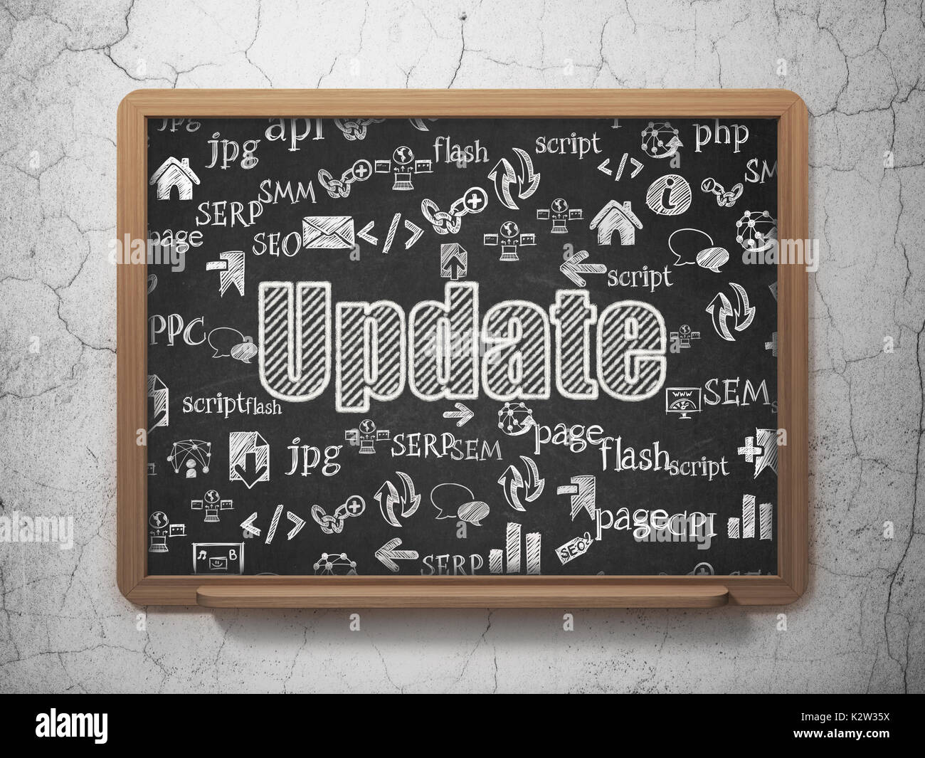 Web design concept: Update on School board background Stock Photo - Alamy