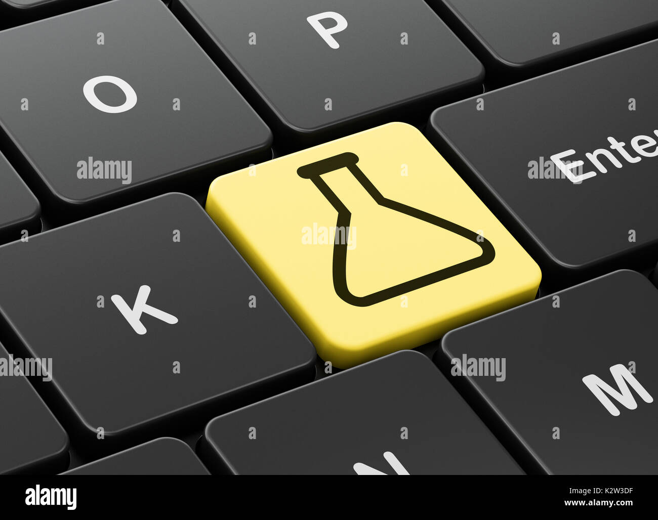 Science concept: Flask on computer keyboard background Stock Photo - Alamy