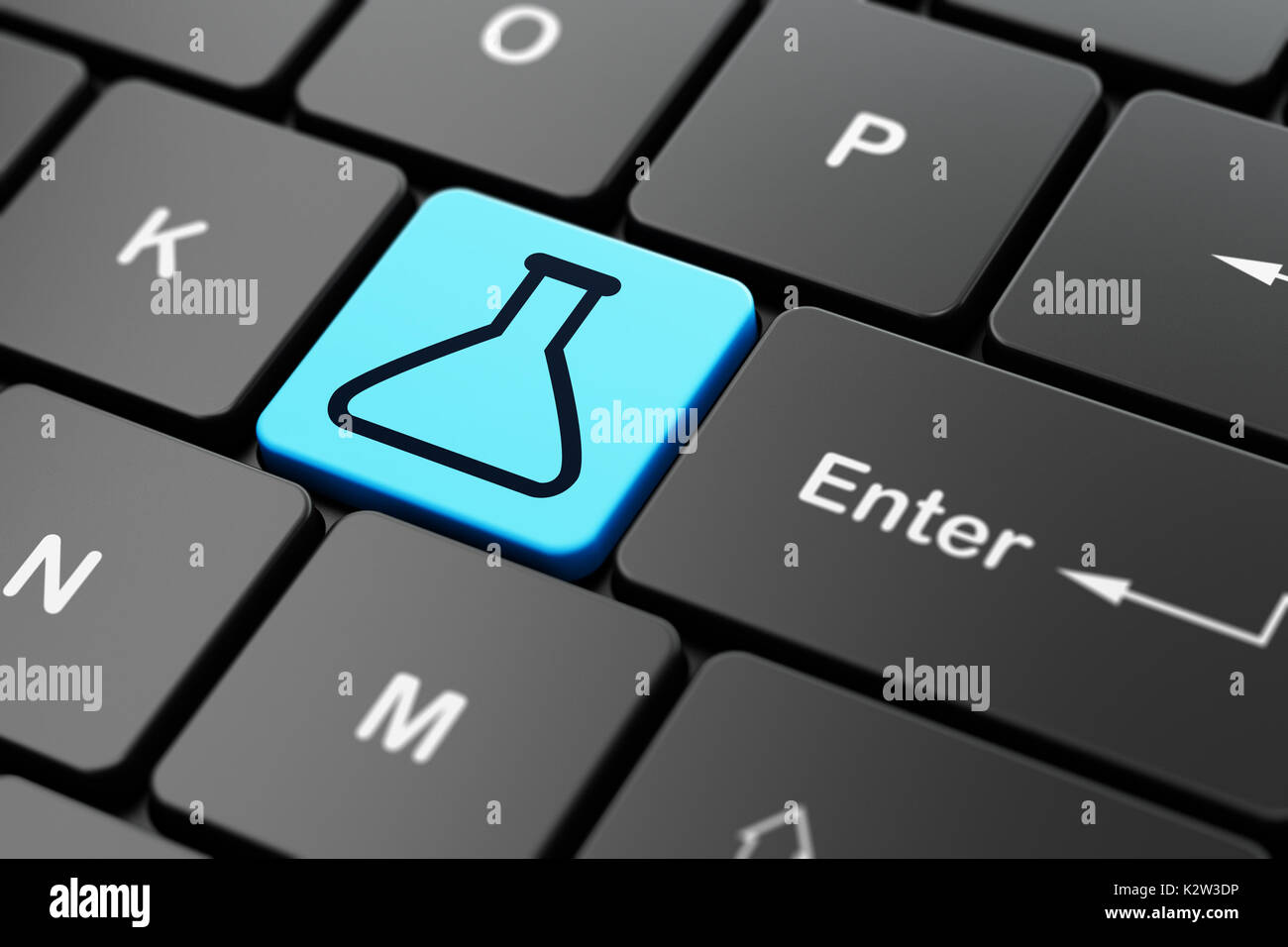 Science concept: Flask on computer keyboard background Stock Photo - Alamy