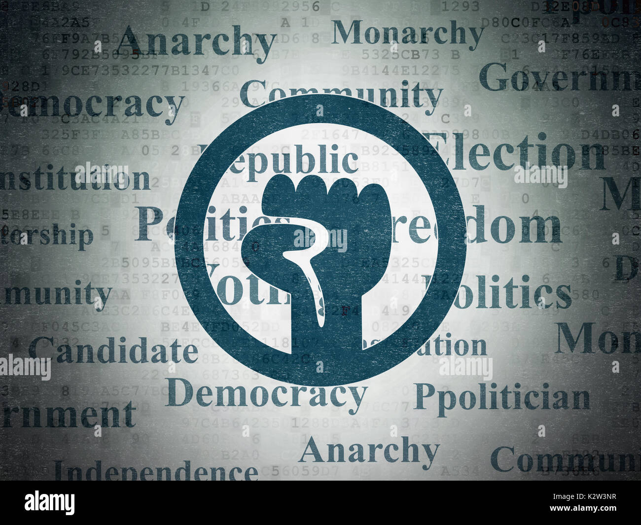 Political concept: Uprising on Digital Data Paper background Stock ...