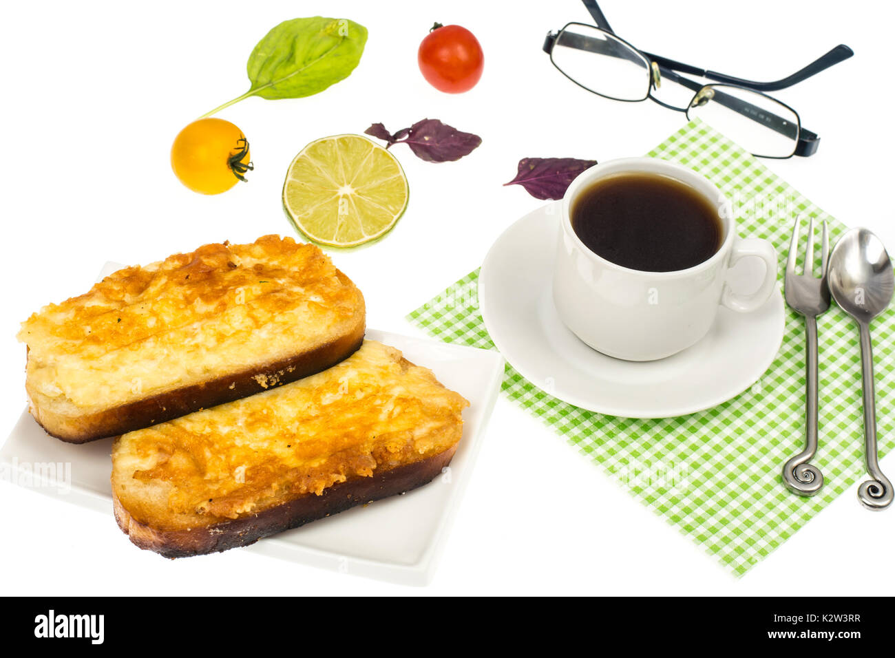 Coffee with sandwiches for an office lunch. Studio Photo Stock Photo ...