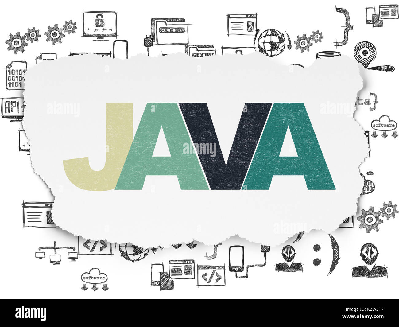 Software concept: Java on Torn Paper background Stock Photo - Alamy