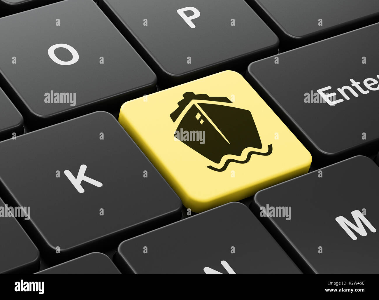 Travel concept: Ship on computer keyboard background Stock Photo - Alamy