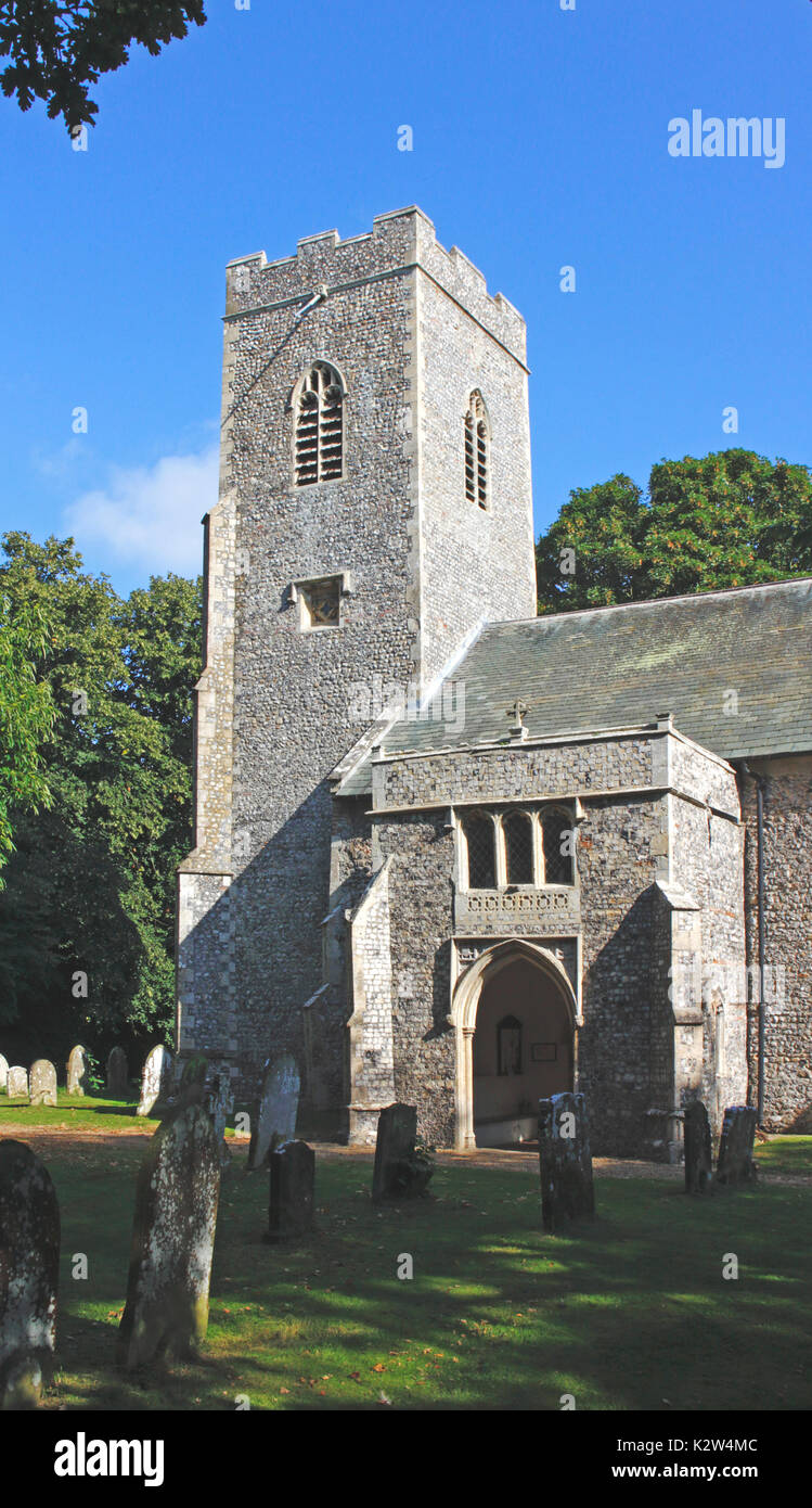 A view of the tower and south porch of the parish church of All Saints ...