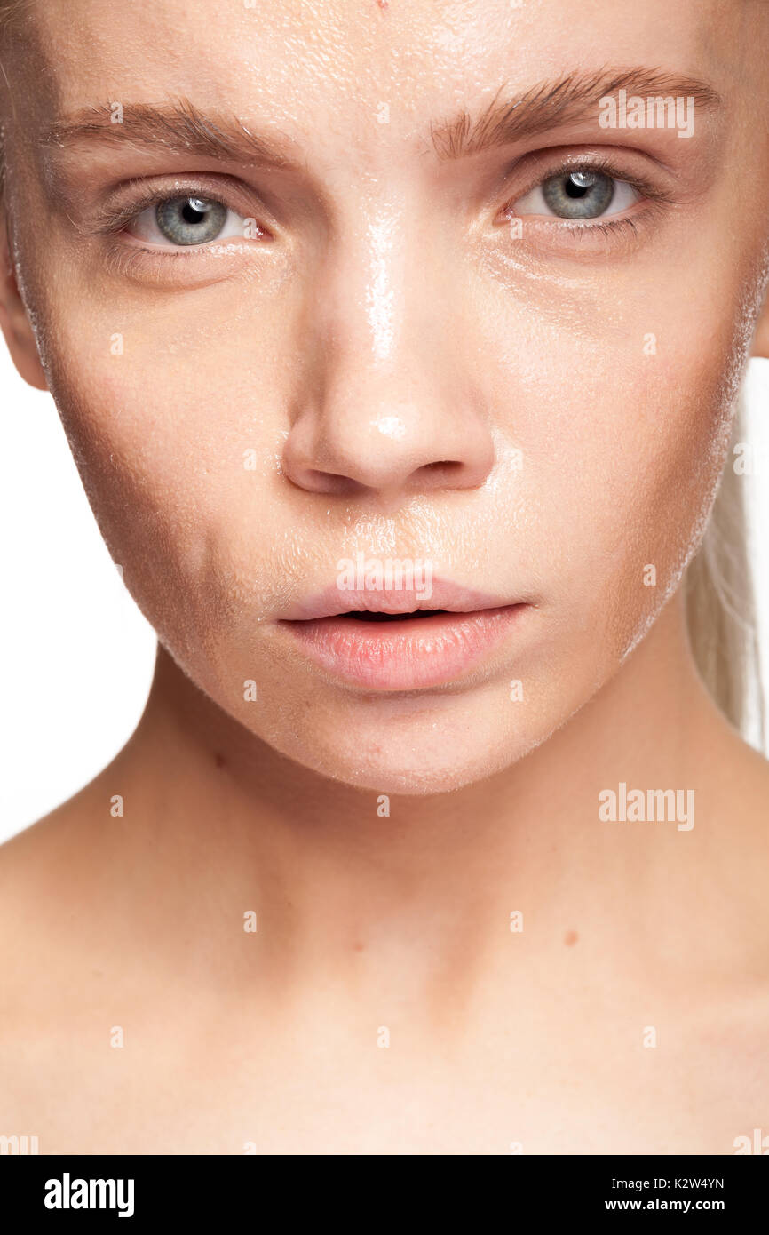 Woman wet face hi-res stock photography and images - Alamy