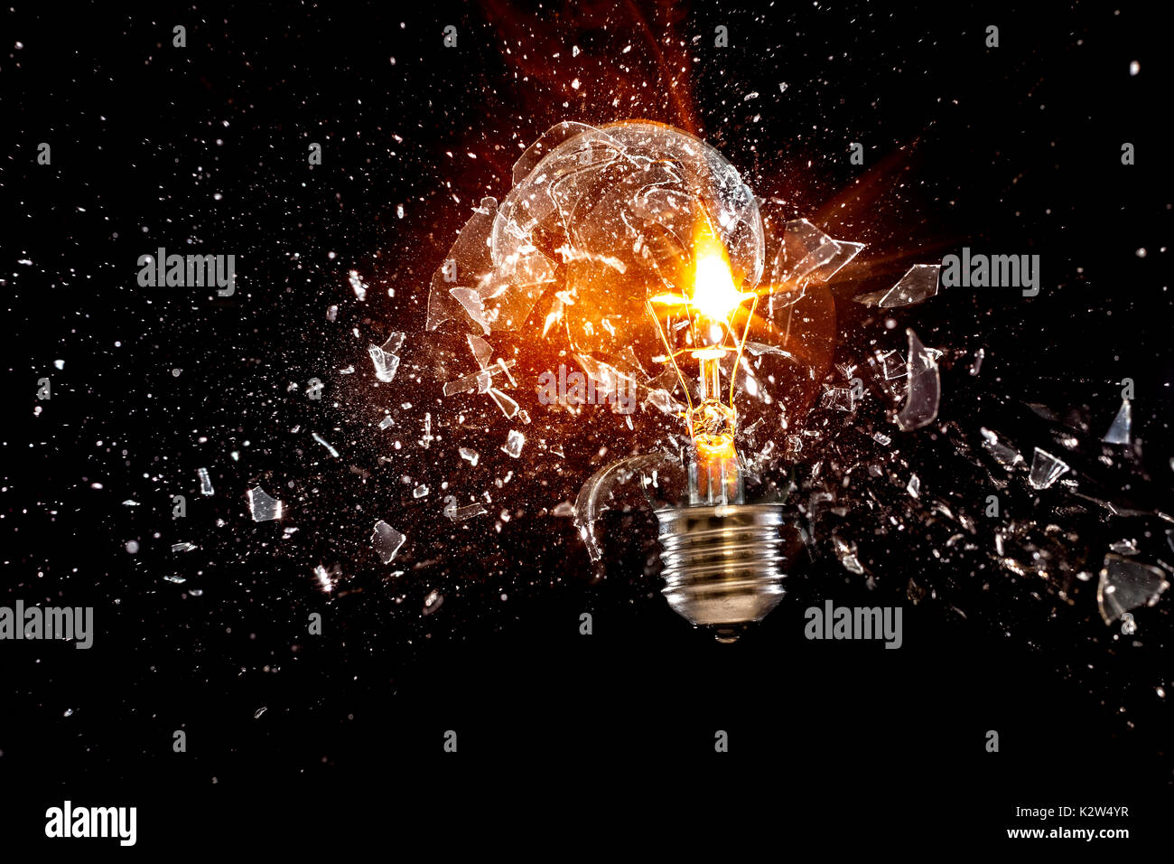 high speed photo of electric bulb explosion Stock Photo - Alamy