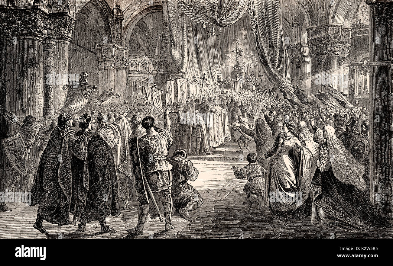 Pope Saint Leo III crowning Charlemagne Imperator Romanorum, on ...