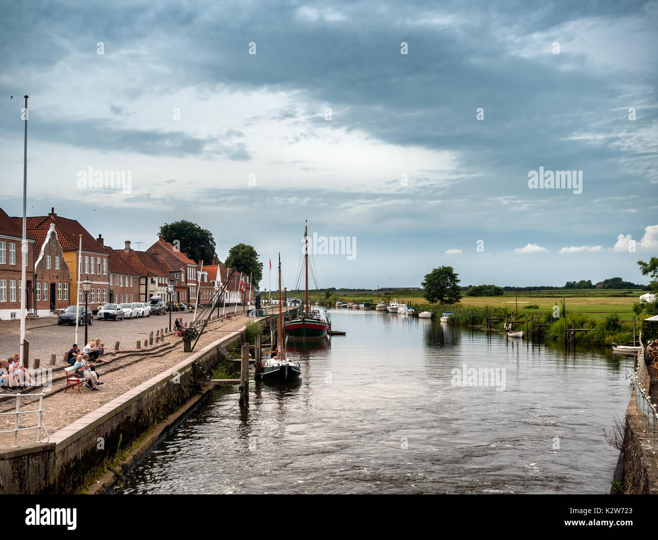 Harbor in medieval city of Ribe in Denmark Stock Photo - Alamy