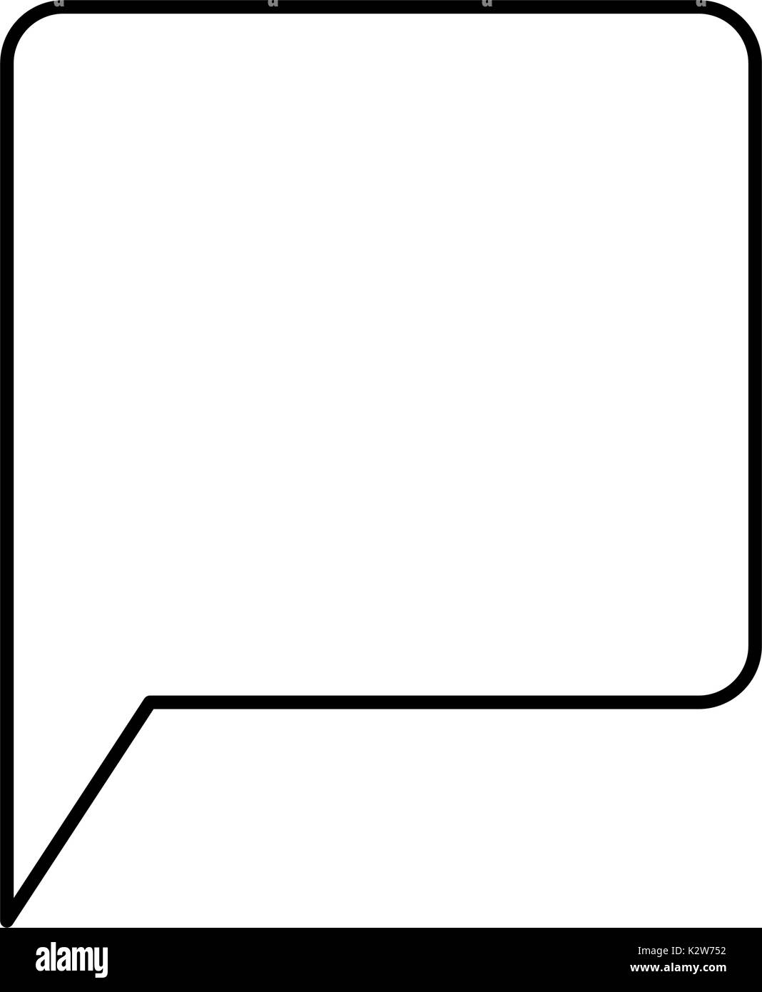 square speech with tail sketch silhouette in white background Stock ...