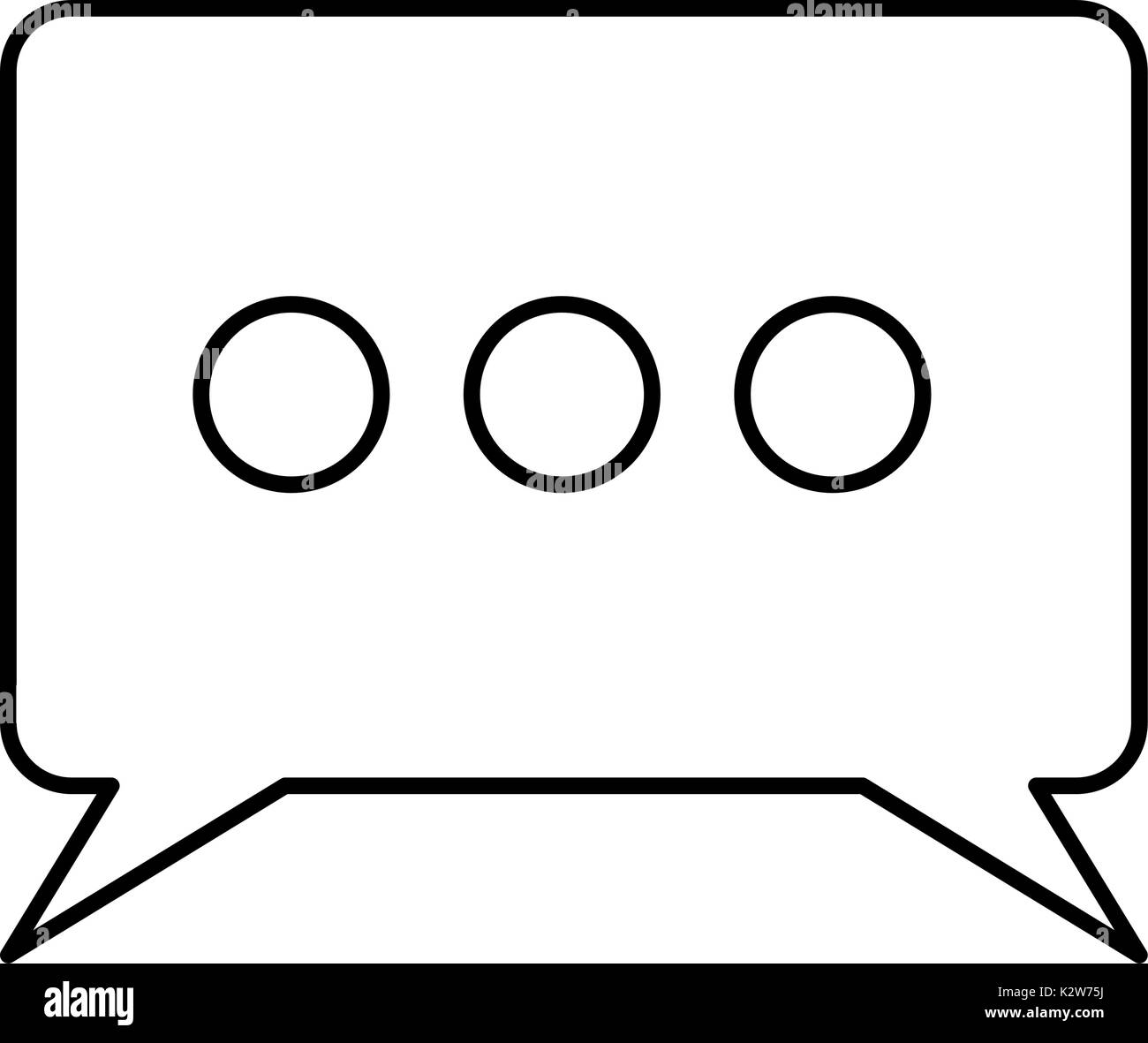 rectangle speech with tails and ellipsis symbol sketch silhouette in ...