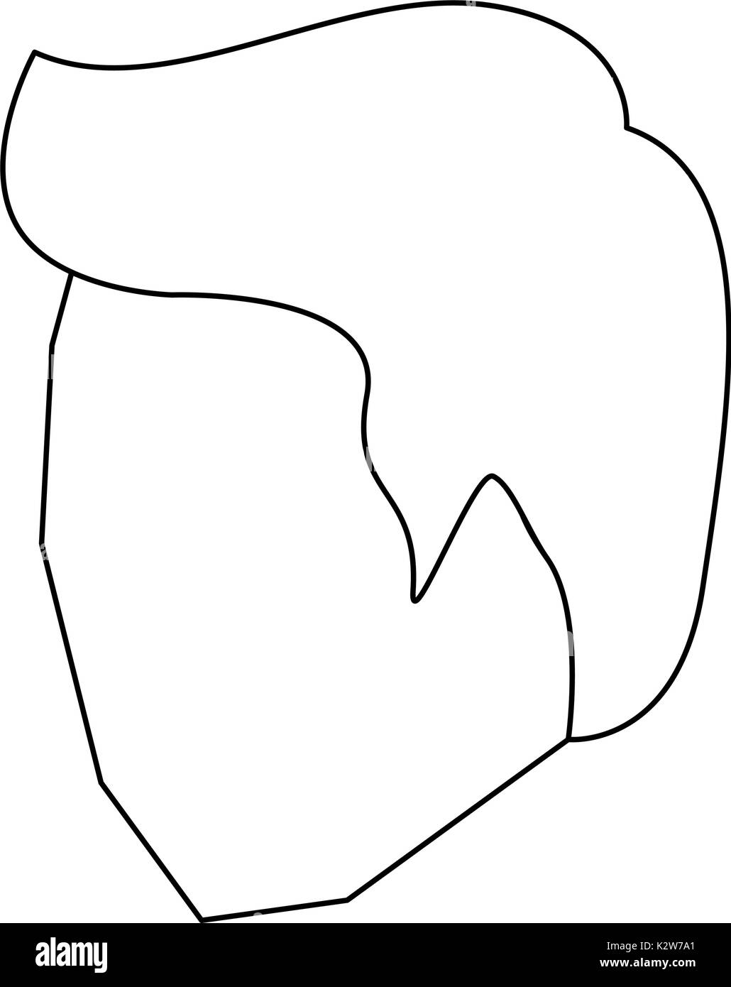 man head faceless with short hair sketch silhouette in white background ...