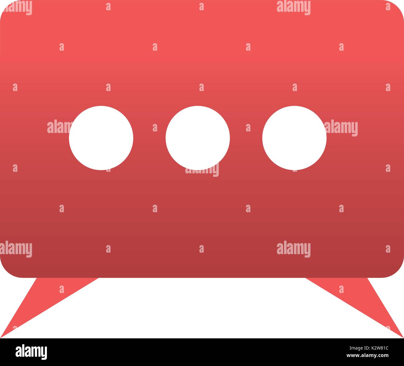 rectangle speech with tails and ellipsis symbol and white background ...