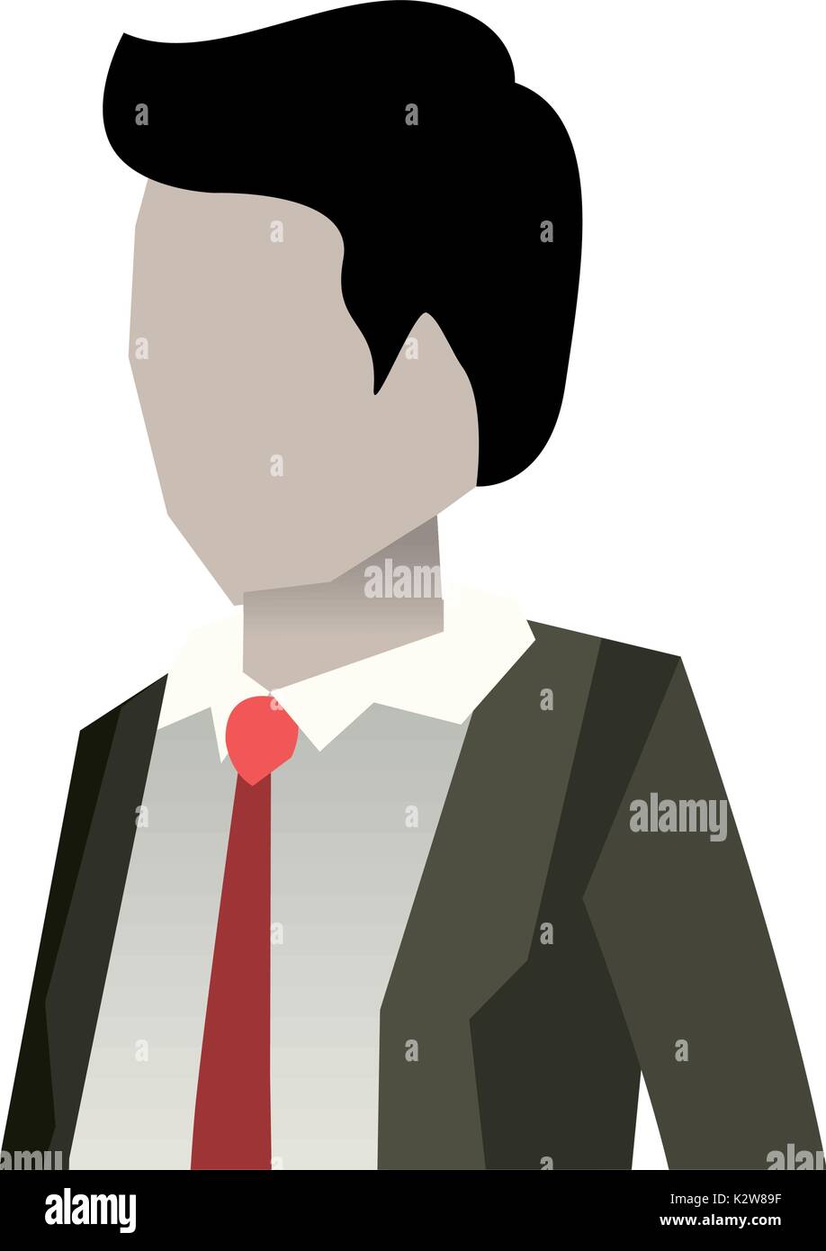 businessman faceless in suit and half body and white background Stock ...