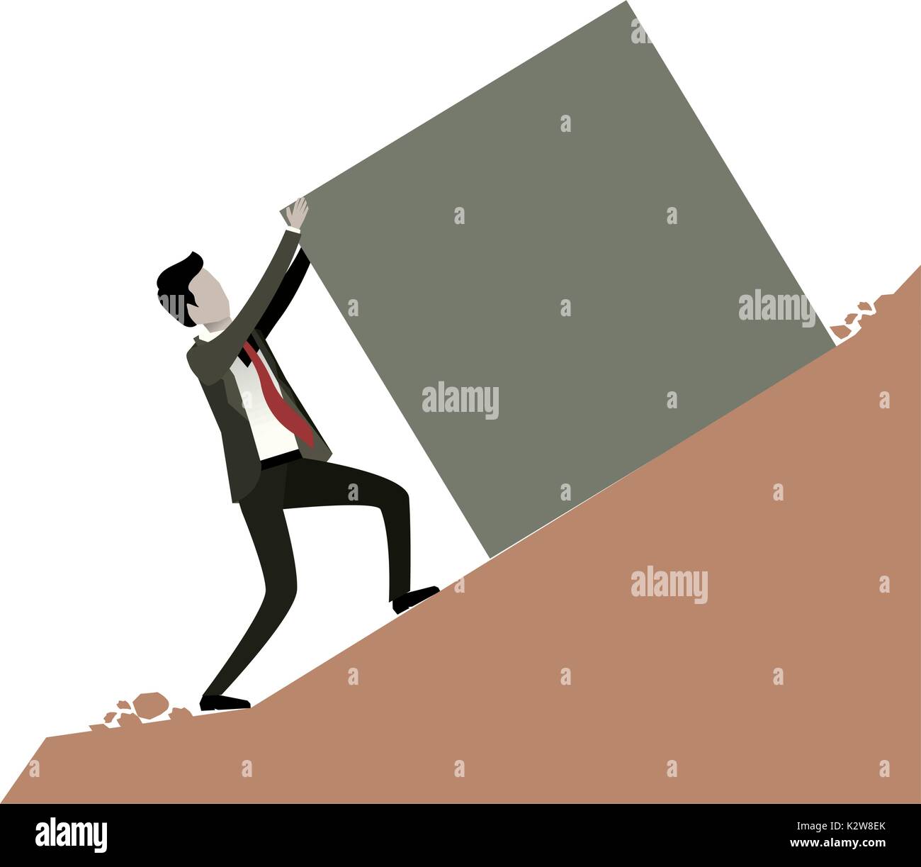 Pushing rock Stock Vector Images - Alamy