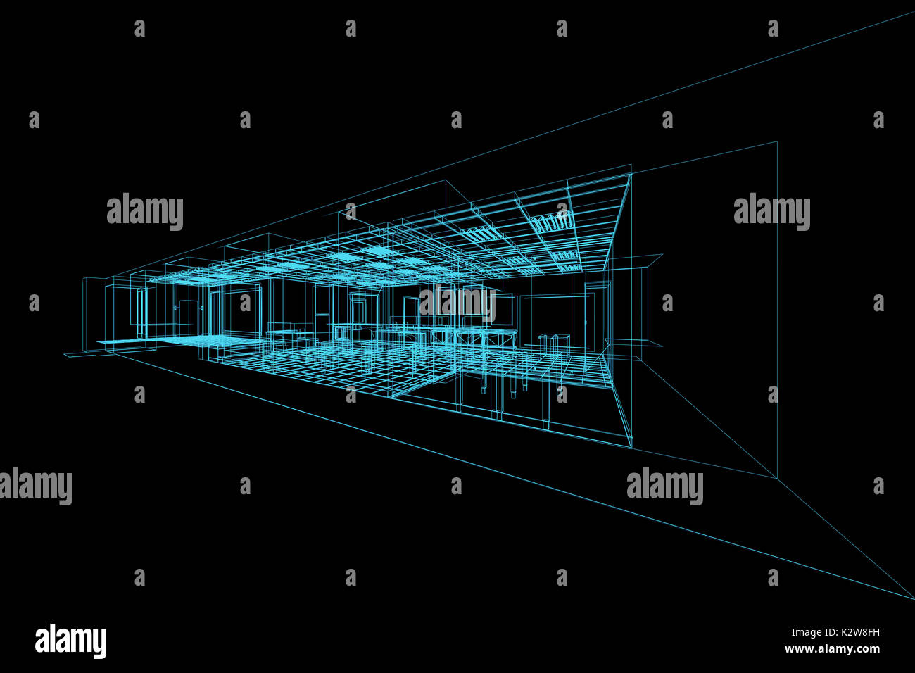 Abstract architecture blueprint on black hi-res stock photography and ...