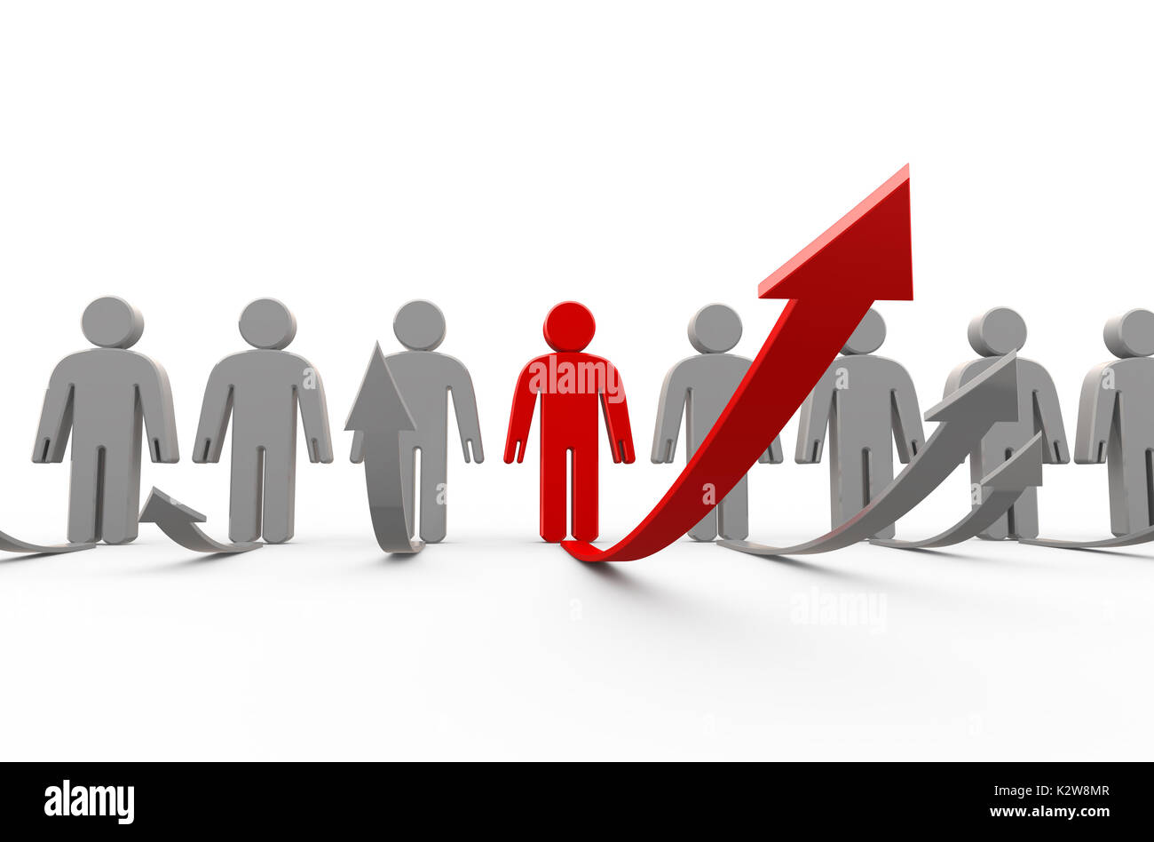 Grow of people 3d rendering Stock Photo - Alamy