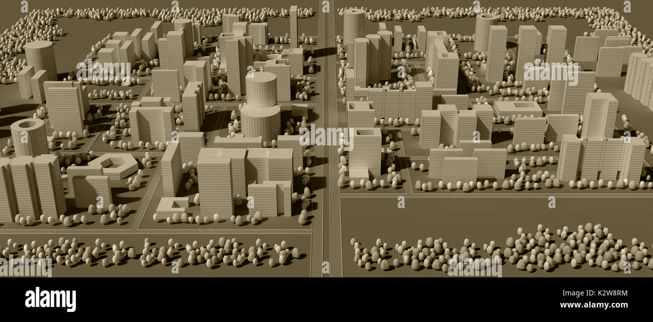 3d city map hi-res stock photography and images - Alamy