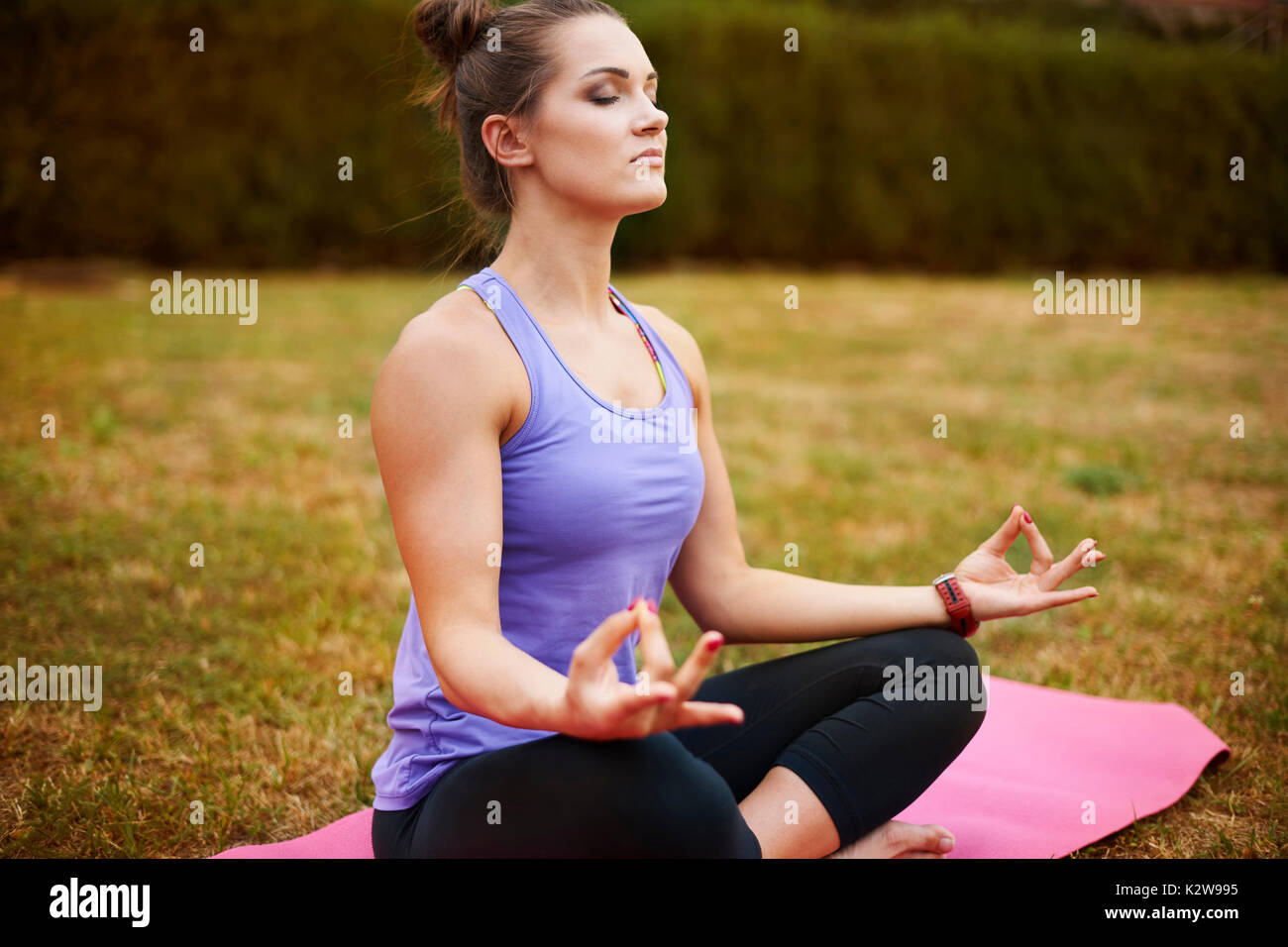 Meditation makes me feel relaxed Stock Photo - Alamy