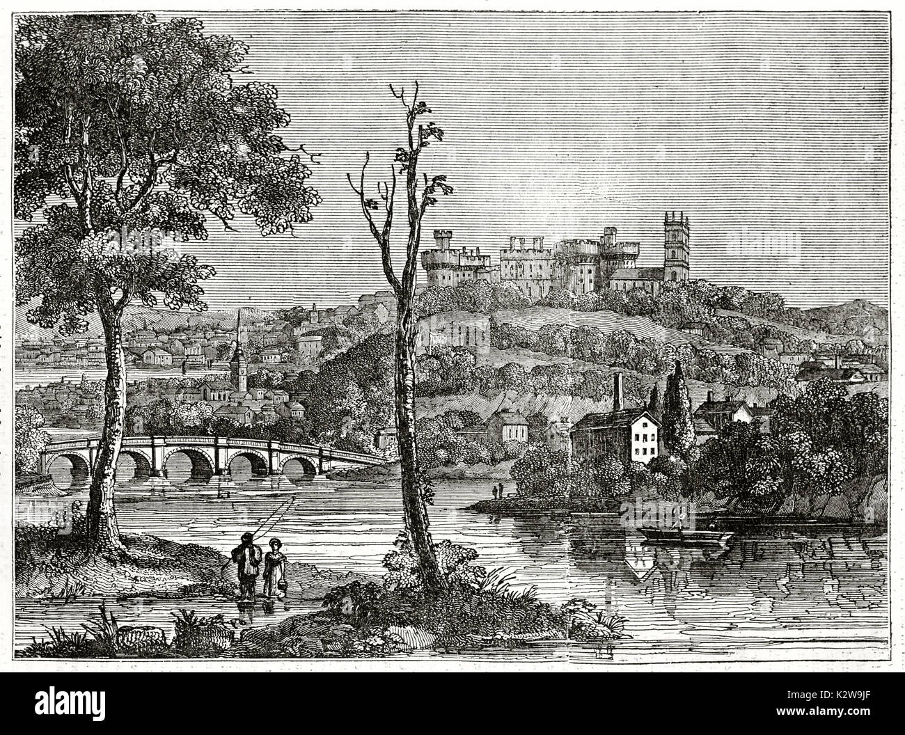 Engraving of the lancaster castle hi-res stock photography and images ...