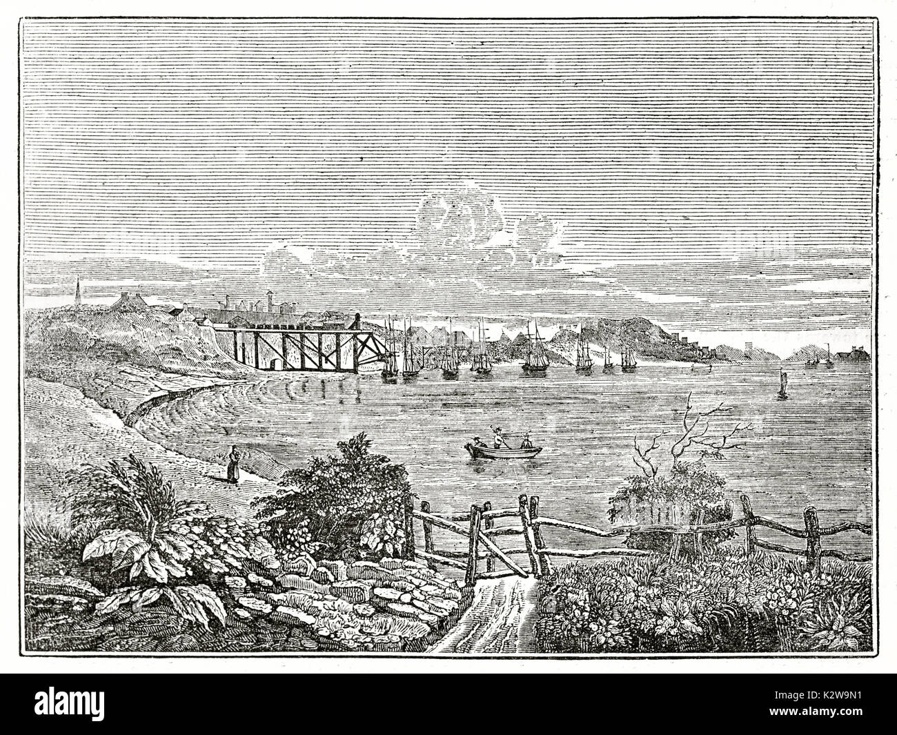 Old view of Tyne river and coal loading pier. By unidentified author ...