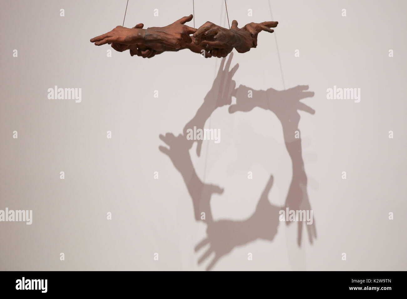 Bright neon sculptures including Violins Violence Silence and Run from ...