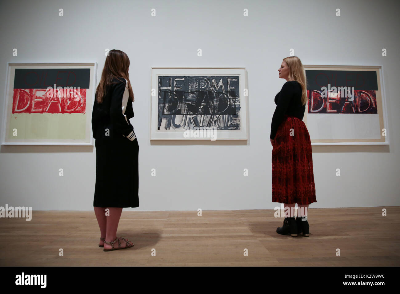 Bright neon sculptures including Violins Violence Silence and Run from ...